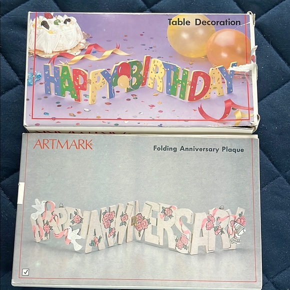 Party Supplies | Artmark Folding Anniversary And Happy Birthday Plaques ...